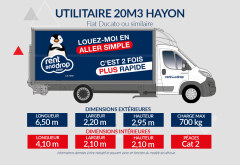 Location Utilitaire 20m3 avec hayon - Rent and Drop